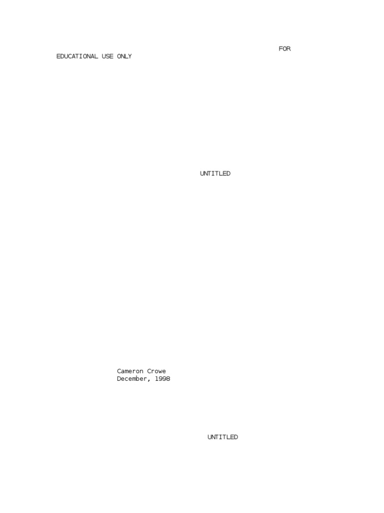 Almost Famous Script | PDF | Leisure