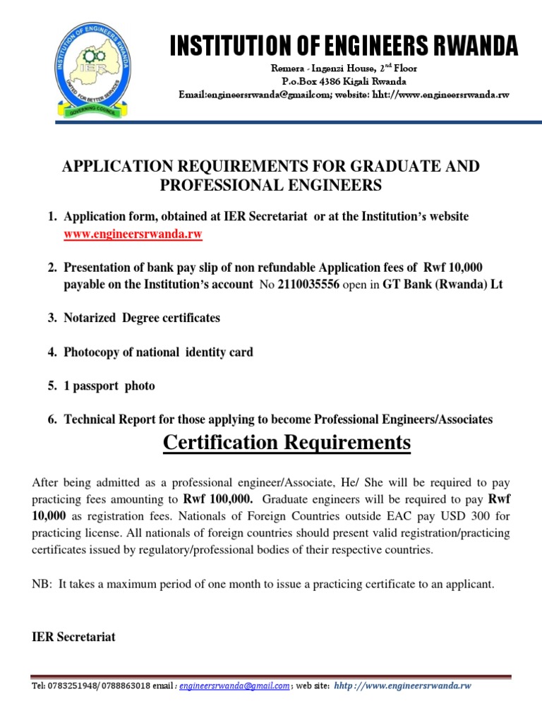 Graduate Engineer Registration in Rwanda | PDF | Technology & Engineering