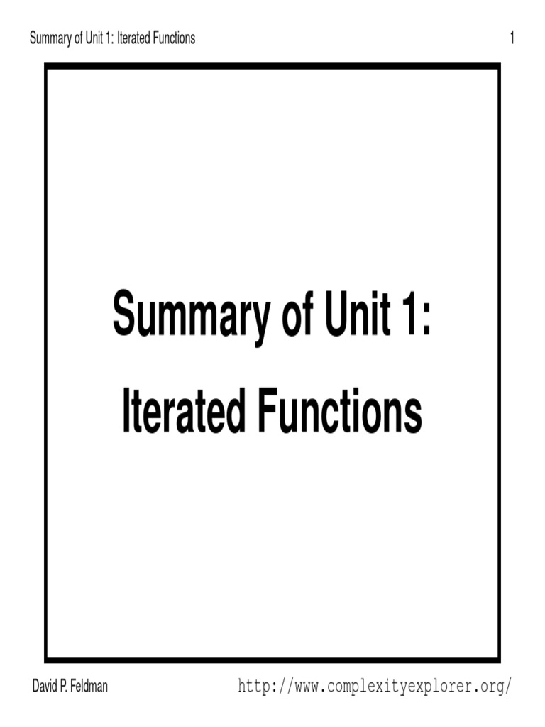 Summary of Unit 1: Iterated Functions 1 | PDF | Attractor | Mechanics