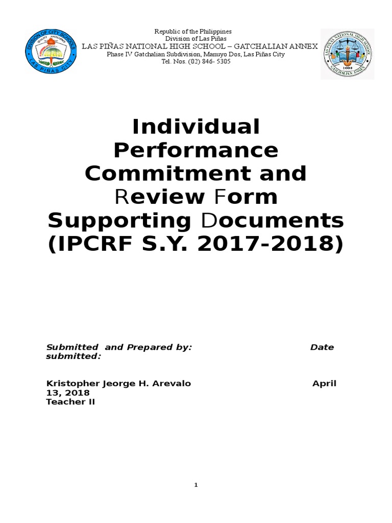 Ipcrf 2017-2018 Part Ii | PDF | Teachers | Obesity