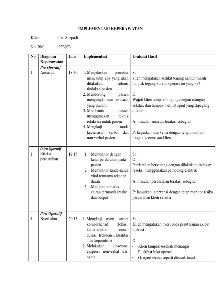 Implementasi Keperawatan | PDF
