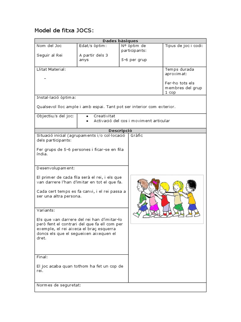Seguir Al Rei Ficha Joc | PDF