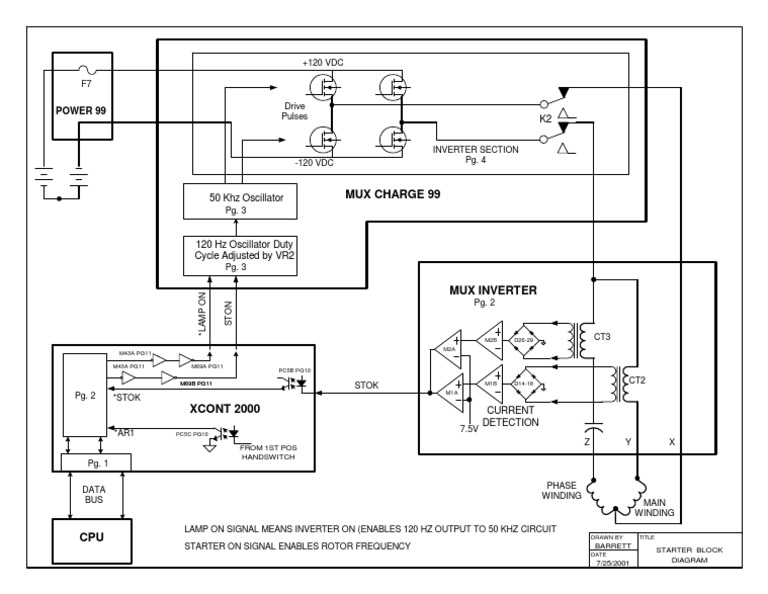 Mux 100 B. Diagram Starter | PDF | Hertz | Power Inverter