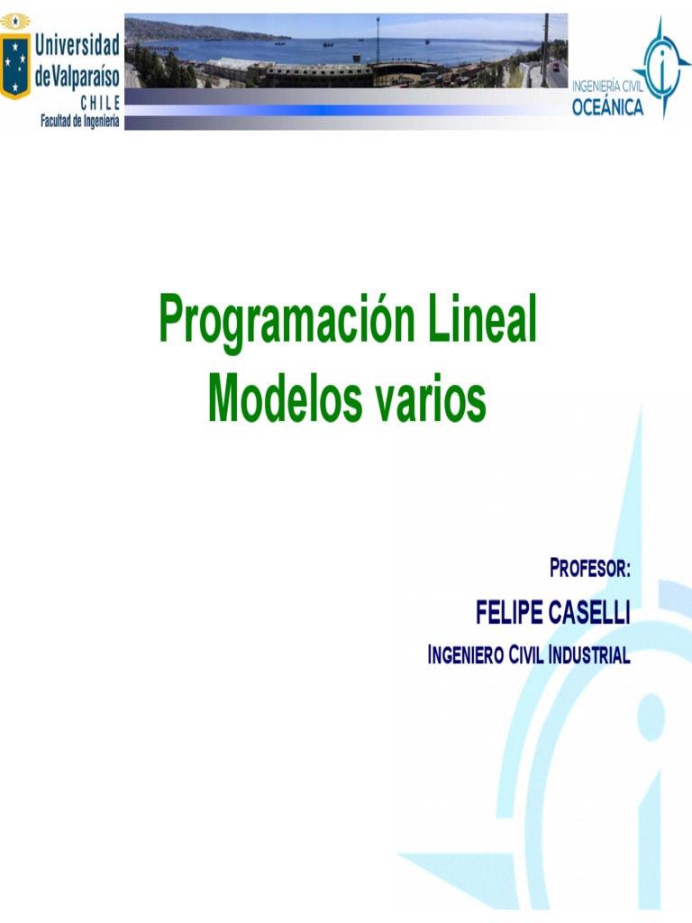 Modelos de Programación Lineal en Producción | PDF | Programación ...