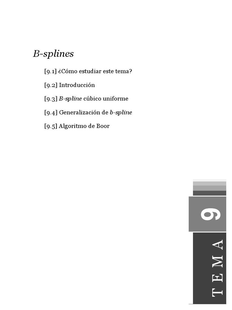Tema 9 - B-Splines | PDF | Análisis matemático | Geometría analítica