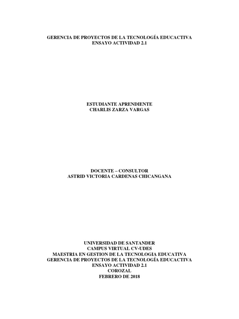 Charlis Zarza Act21 Ensayo | PDF | Planificación | Presupuesto