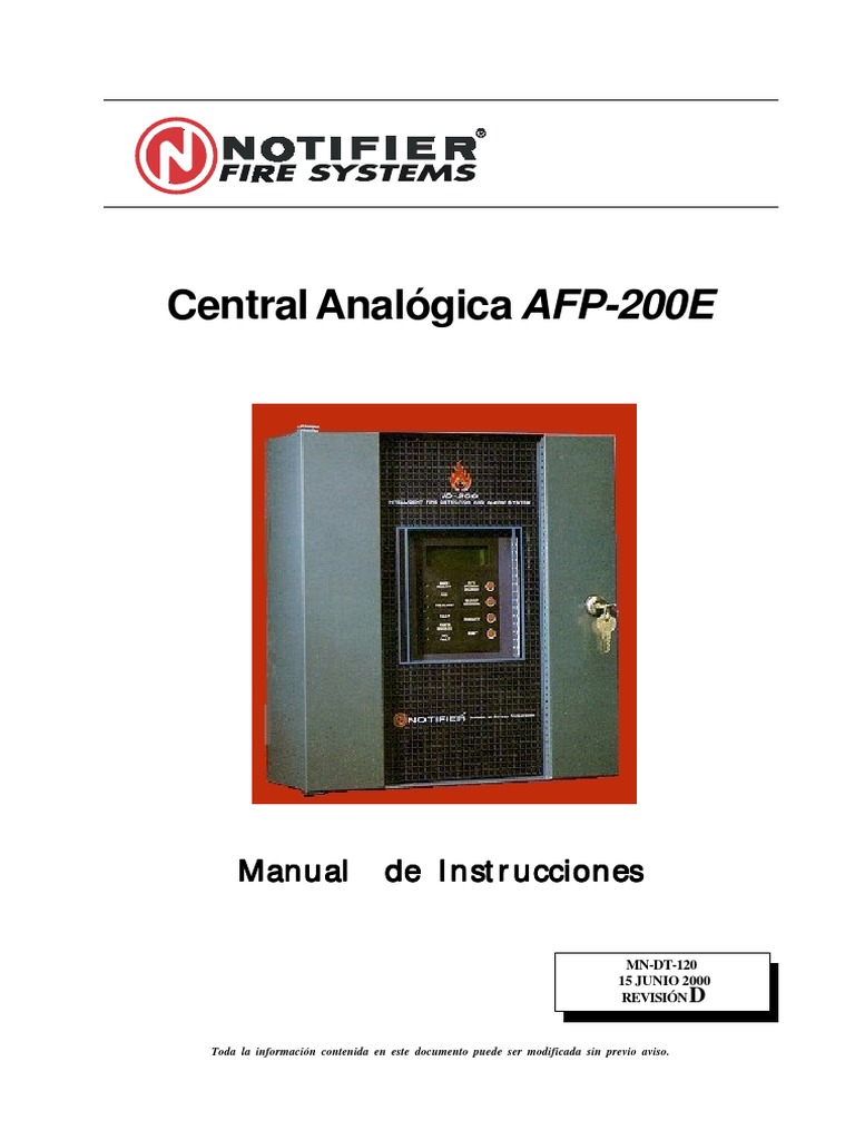 Manual de Instrucciones AFP-200E | PDF | Relé | Diodo emisor de luz