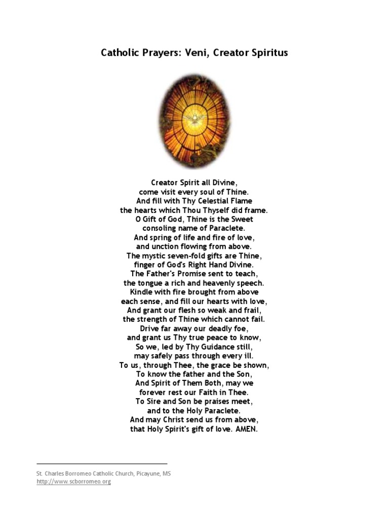 Veni Creator Spiritus Prayer Text | PDF