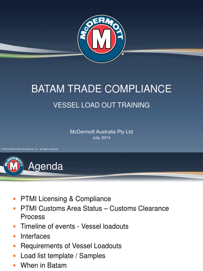 Batam Vessel Load Out Training 201407 | PDF | Customs | Business