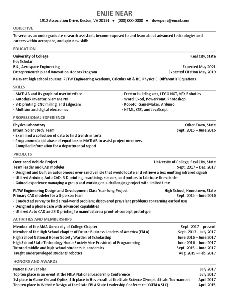 Fbla Resume Example 2 | PDF | Computer Aided Design | 3 D Printing
