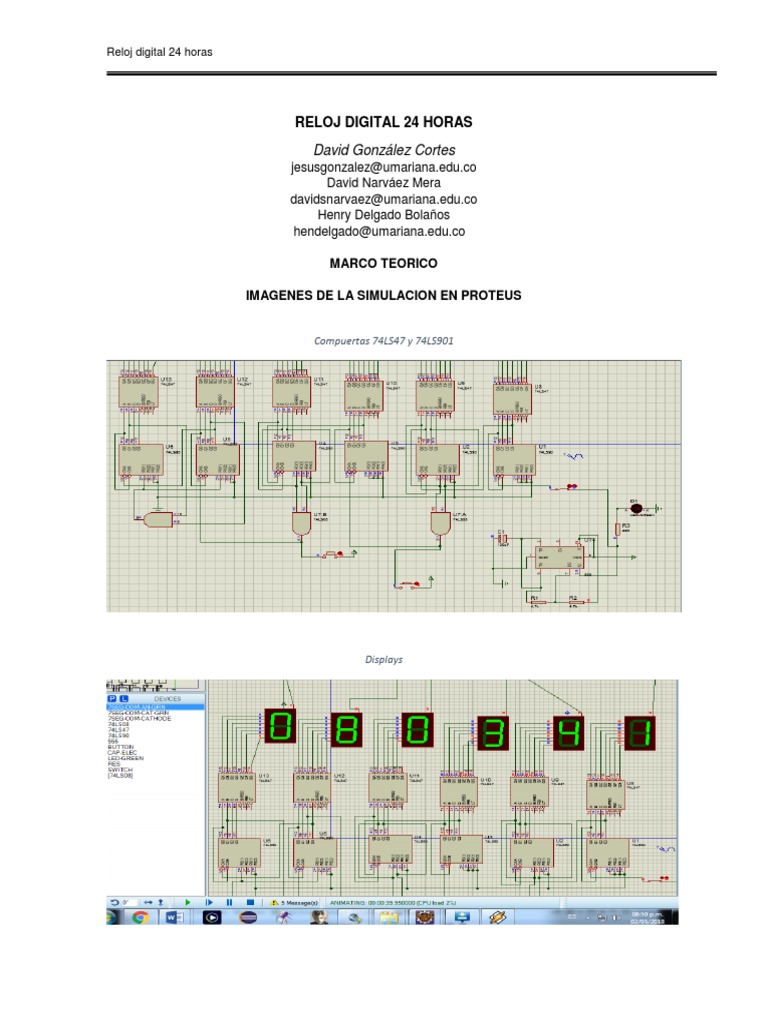 Reloj Digital 24 Horas: Diseño y Funcionamiento | PDF | Reloj | Electrónica