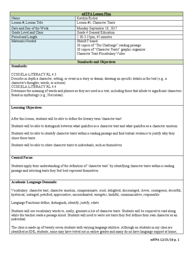 Sample Lesson Plan 1 | PDF | Teachers | Teaching