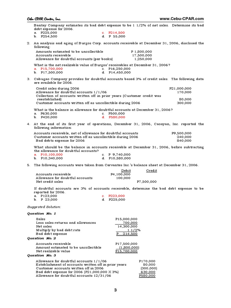 3 1 | PDF | Bad Debt | Debits And Credits