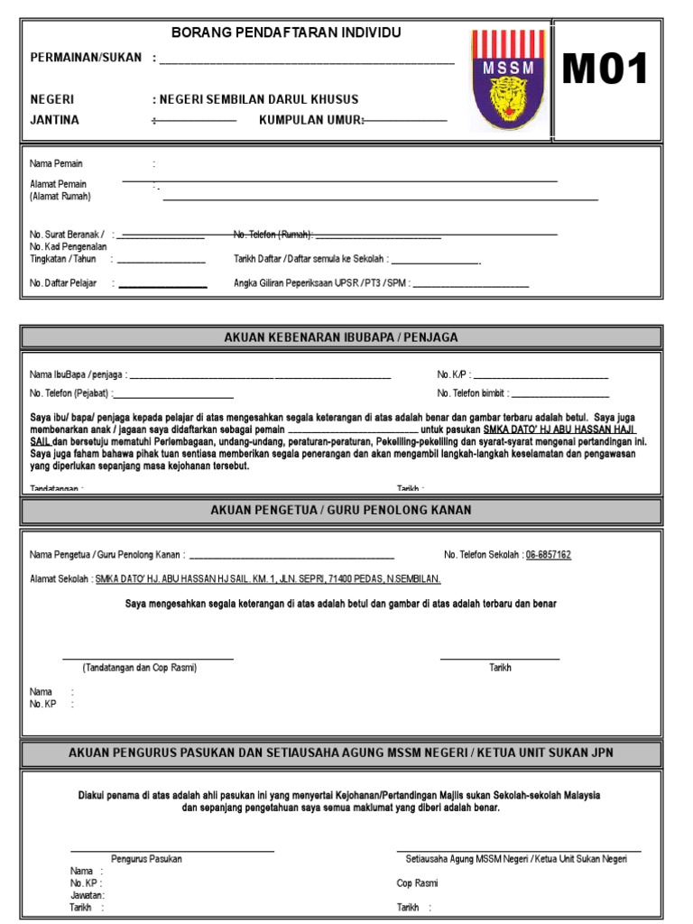 Borang M01 | PDF