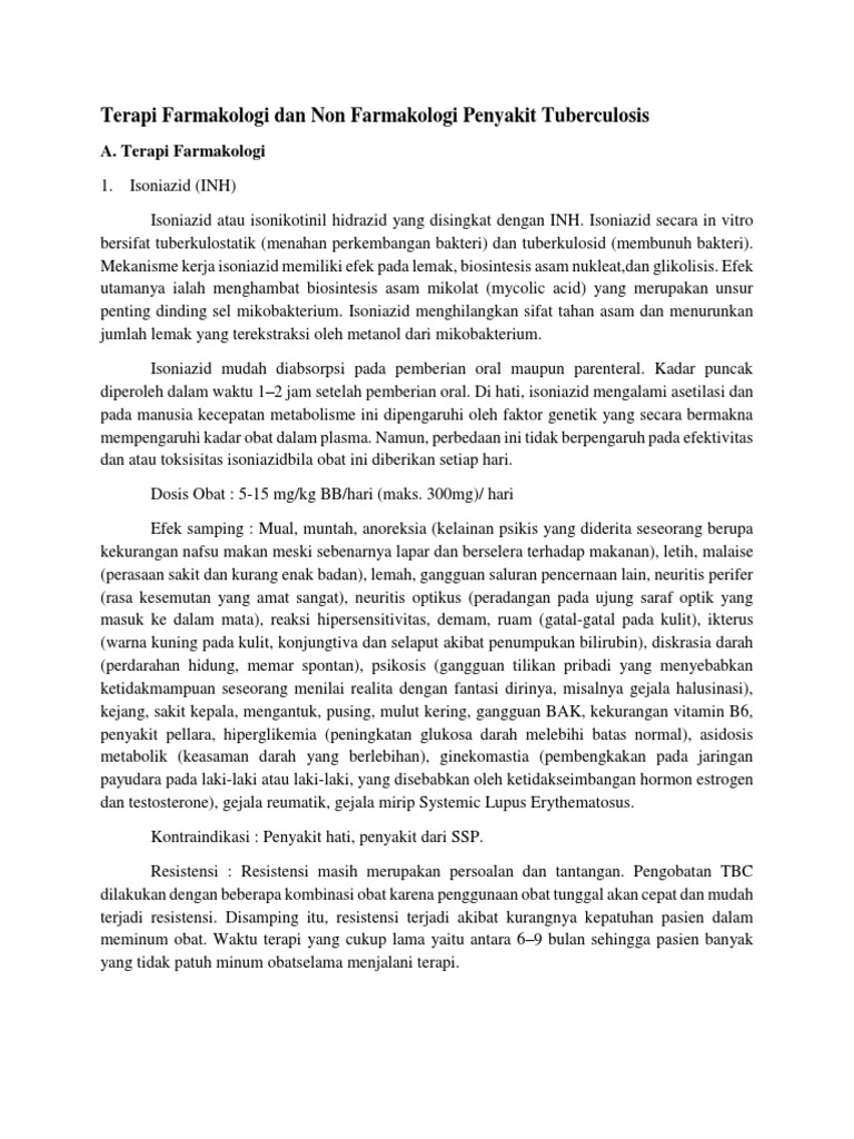 Terapi Farmakologi Dan Non Farmakologi Penyakit Tuberculosis | PDF