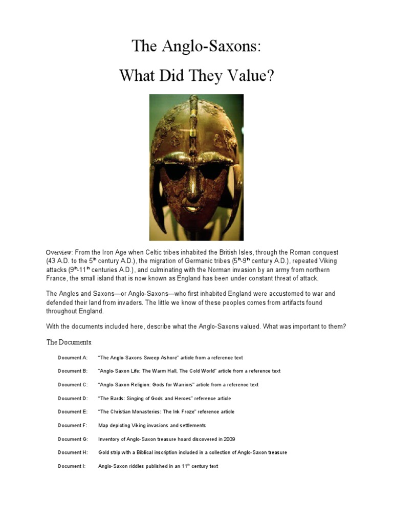 Anglo Saxons DBQ | PDF | Anglo Saxons | Thor