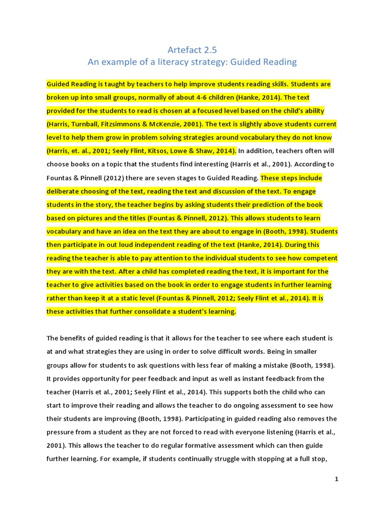 Artefact 2 | PDF | Reading (Process) | Educational Psychology