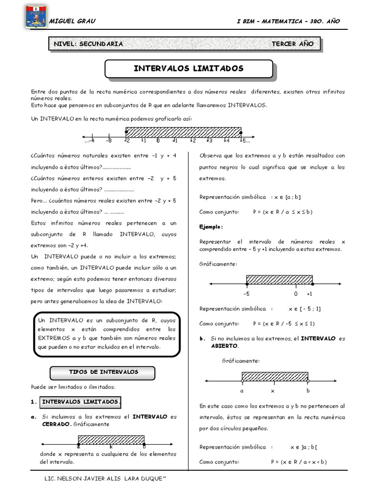 Intervalos Numéricos: Guía Básica | PDF | Intervalo (Matemáticas ...