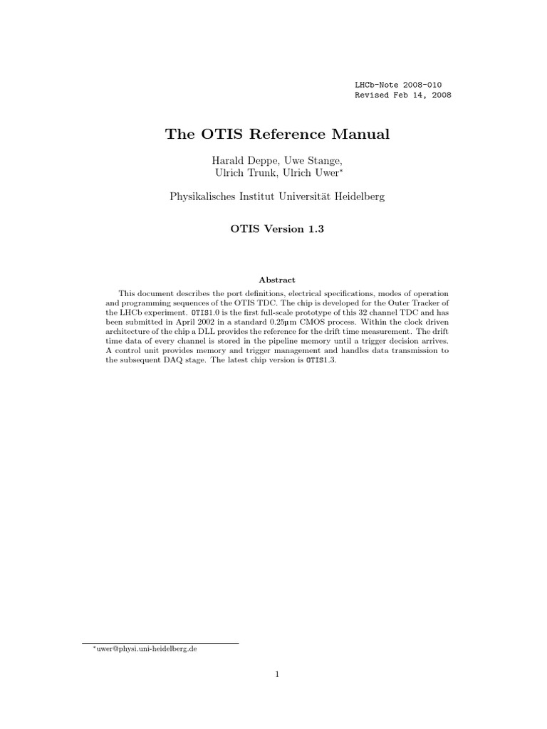 The OTIS Reference Manual | PDF | Pointer (Computer Programming) | Areas Of Computer Science