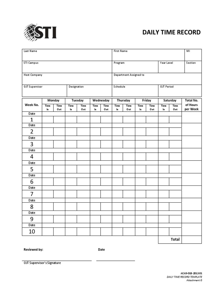 Daily Time Record
