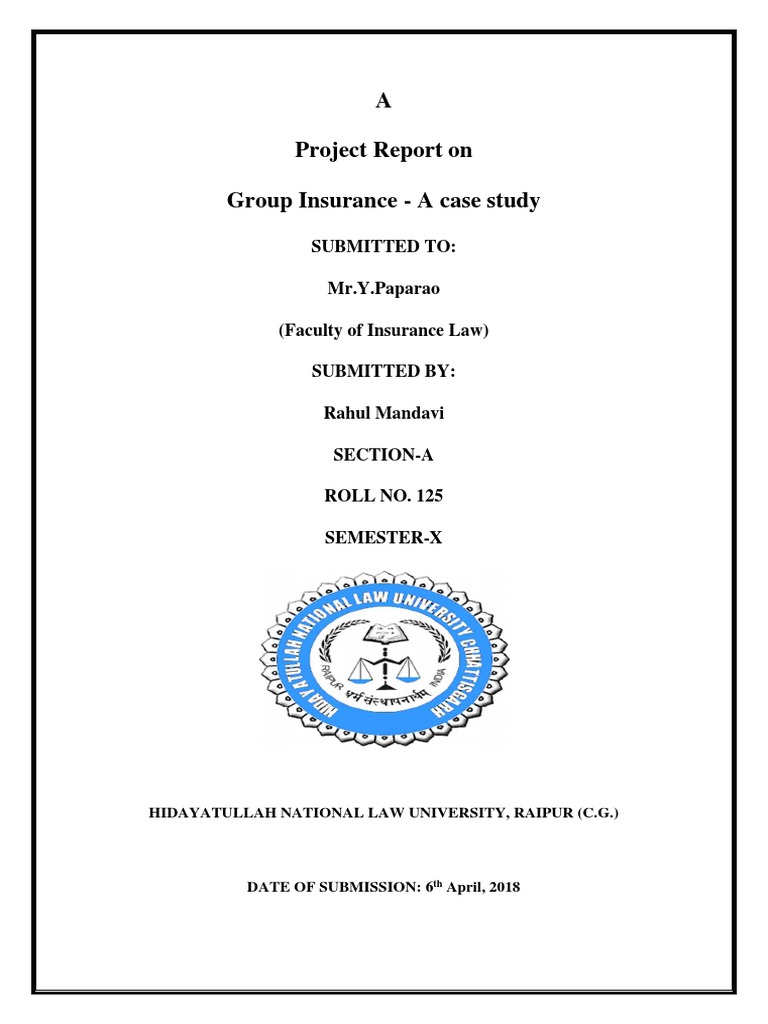 Group Insurance Case Study Report | PDF | Insurance | Life Insurance