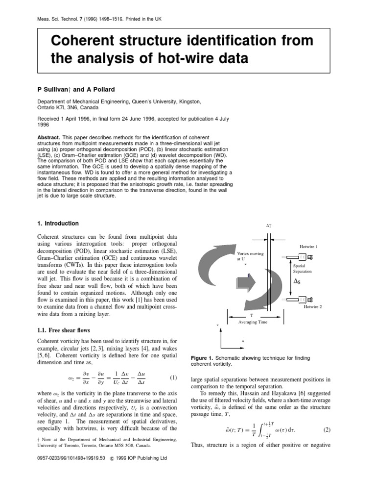 Coherent Structure Identification From The Analysis of Hot-Wire Data ...