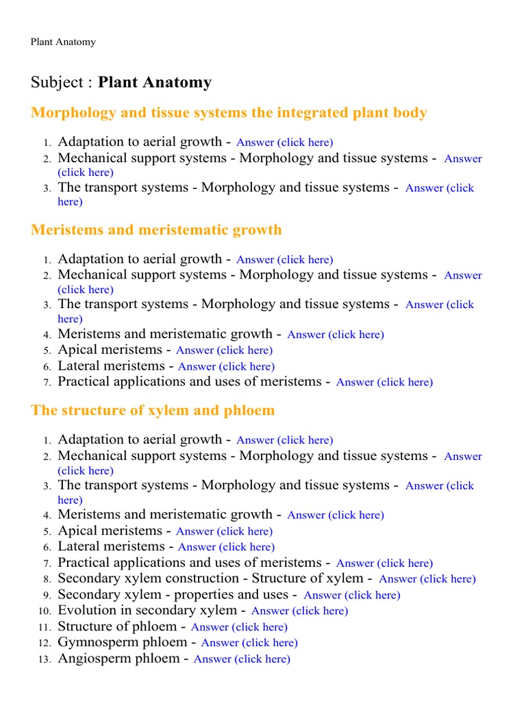 Plant Anatomy - Lecture Notes, Study Material and Important Questions ...