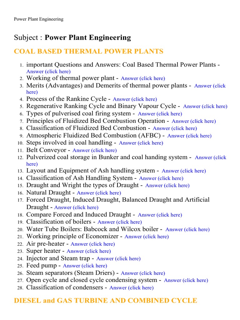 Power Plant Engineering - Lecture Notes, Study Material and Important ...
