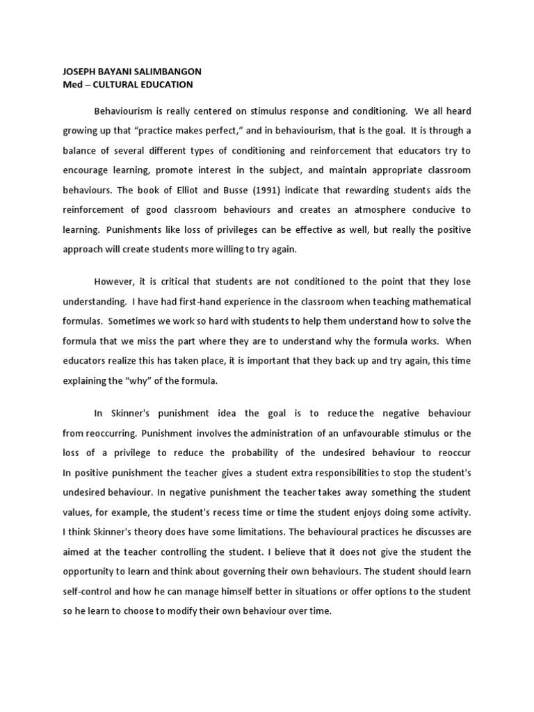 Joseph Bayani Salimbangon Med - Cultural Education | PDF ...