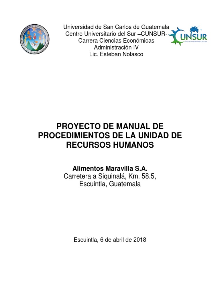 Manual de Procedimientos | Descargar gratis PDF | Gestión de recursos humanos | Reclutamiento