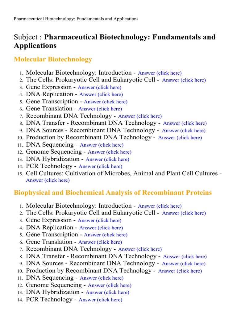 Pharmaceutical Biotechnology Overview | PDF | Viral Vector ...