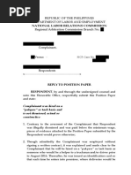 Position Paper Labor Case | PDF | Employment | Complaint