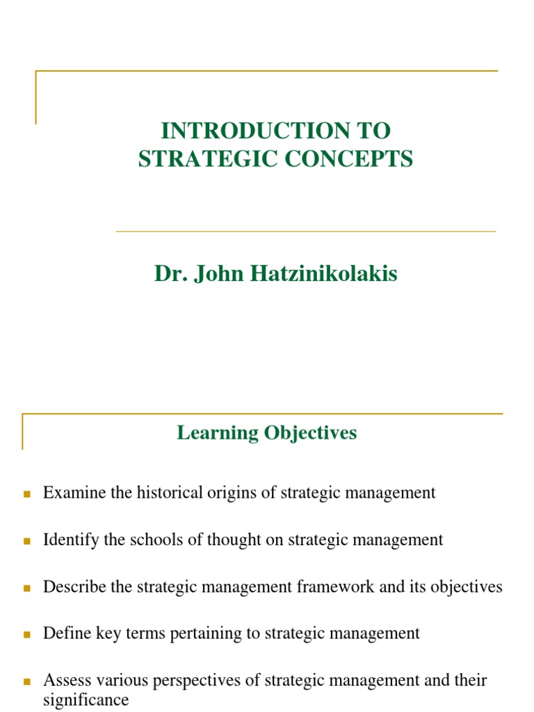 Lecture 1 - Introduction, and What Is Strategy1 | PDF | Strategic ...
