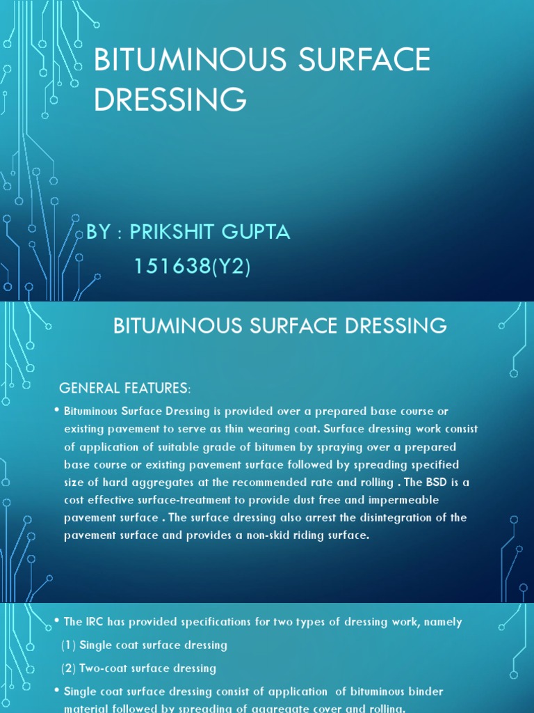 Bituminous Surface Dressing | PDF | Asphalt | Road Surface