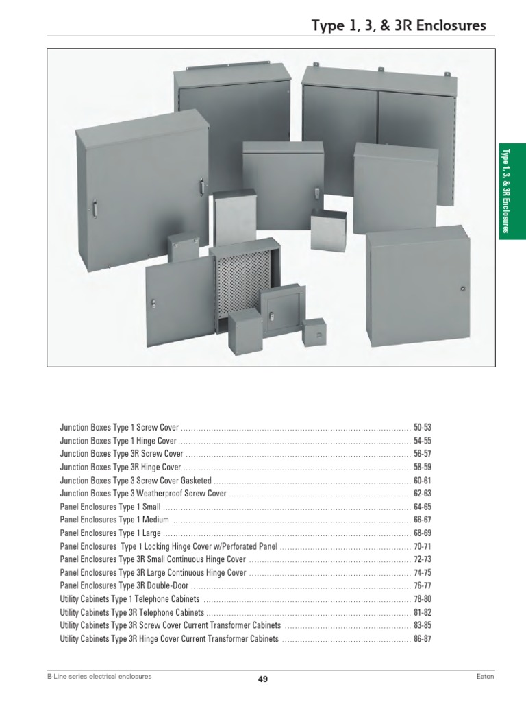 NEMA Enclosure Sizes | PDF | Equipment | Manufactured Goods