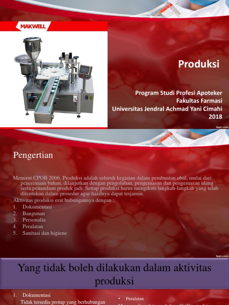 Produksi (Industri Farmasi) | PDF