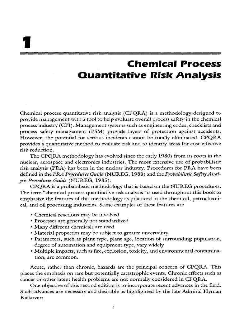 Chapter 1 - Chemical Process QRA | PDF | Risk | Risk Management