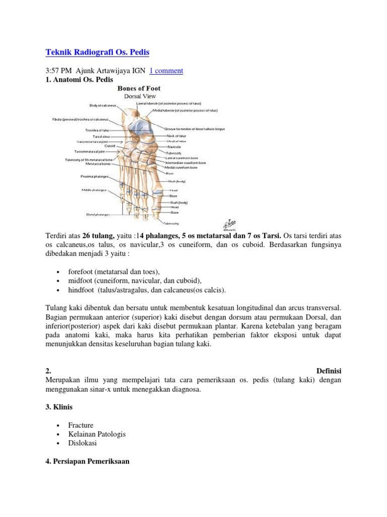 Teknik Radiografi Os Pedis | PDF