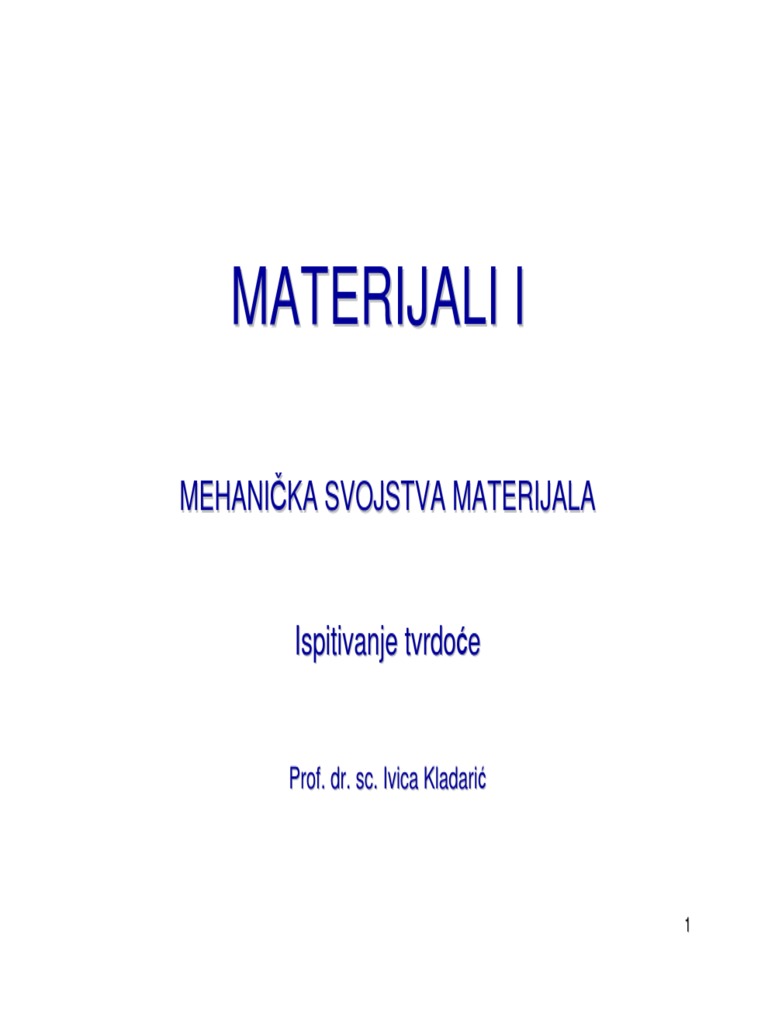 Ispitivanje Tvrdoce PDF | PDF