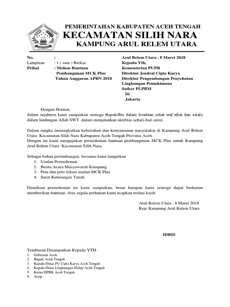 Contoh Proposal MCK Plus Anggaran APBN | PDF