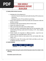 HSE Weekly Report-Sheet | PDF | Safety