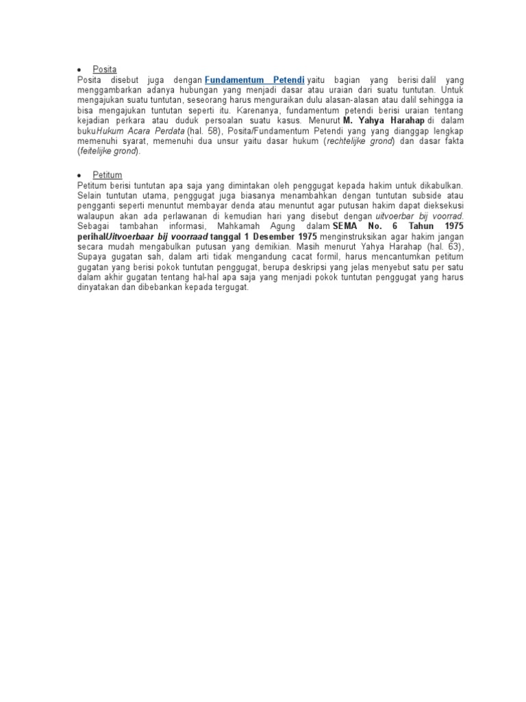 Posita Dan Petitum | PDF