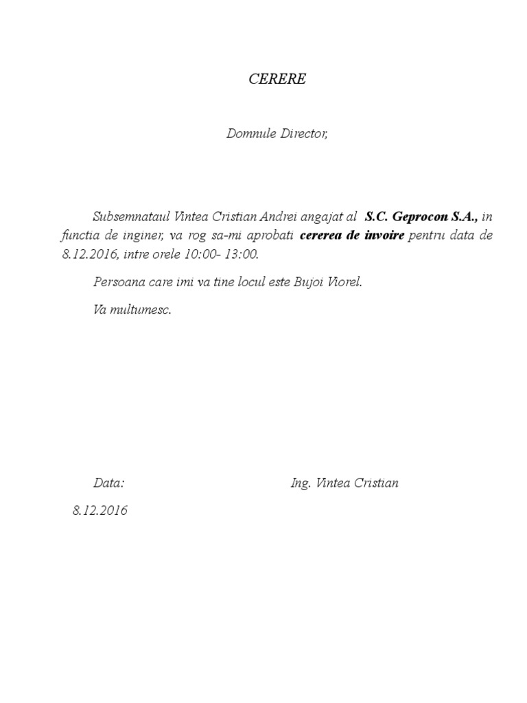 Cerere Invoire | PDF
