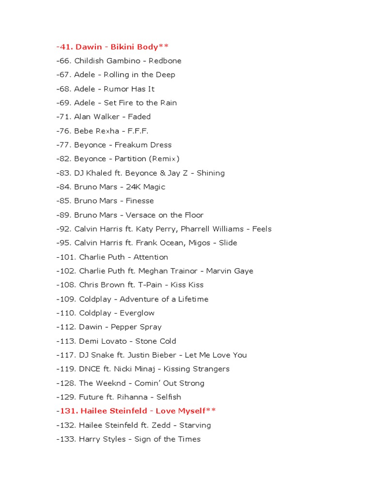 Blank Song List | PDF | Lady Gaga | North American Musicians