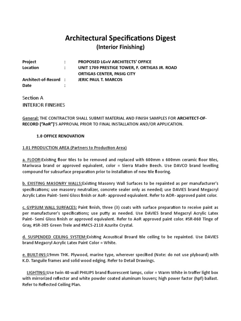 Architectural Specs | PDF | Acrylic Paint | Paint