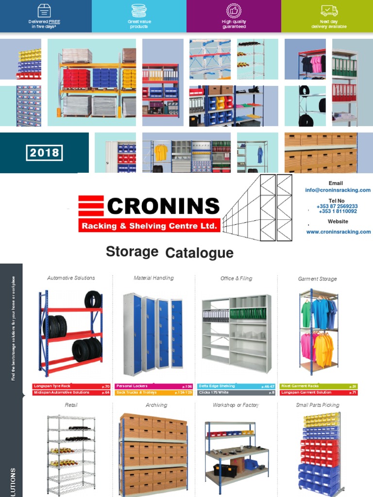 Cronins Racking & Shelving Centre Storage Catalogue 2018 | PDF ...