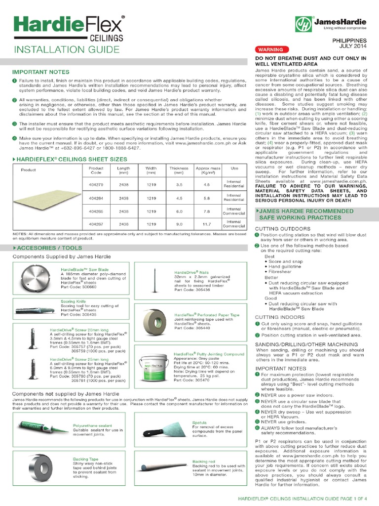 HardieFlex Ceilings Installation Manual PDF | PDF