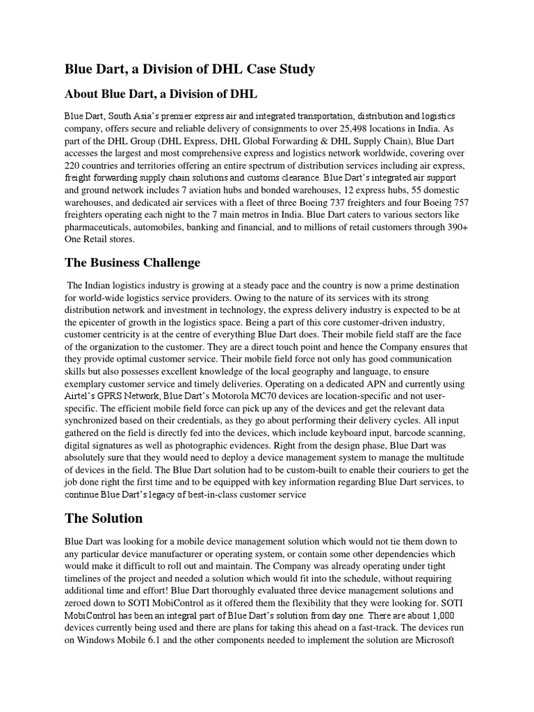 Case Study | PDF | Logistics | Business