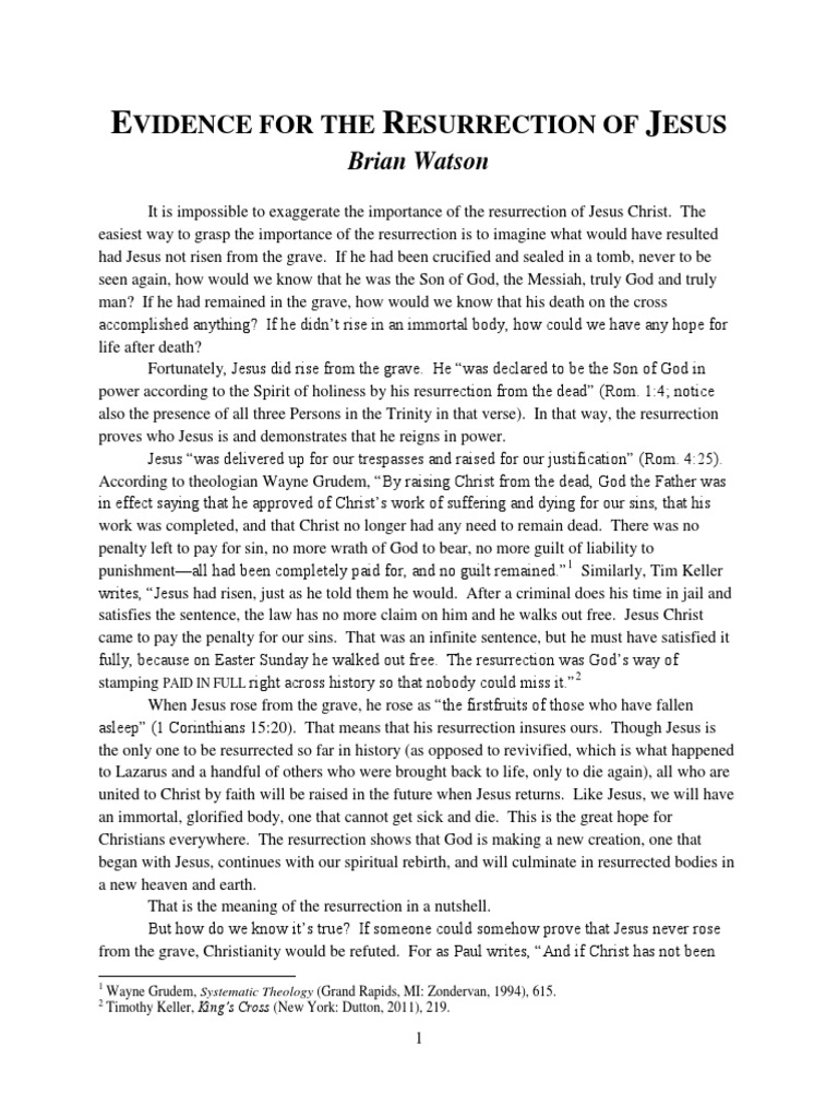 Evidence For The Resurrection