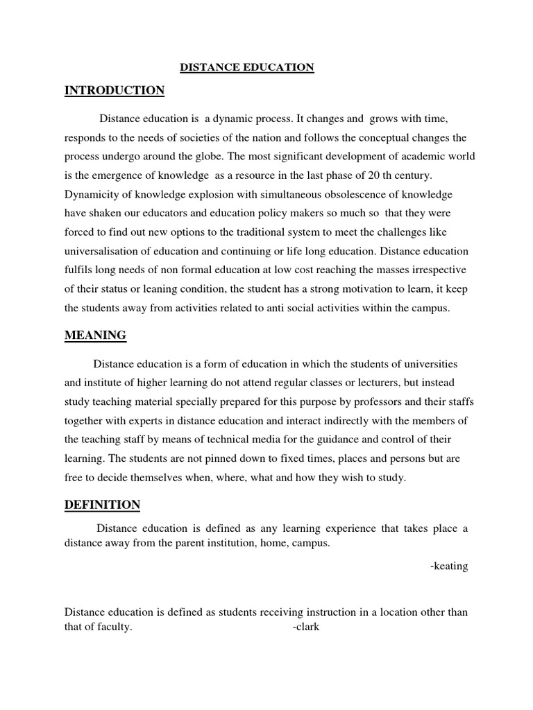 Distance Education | PDF | Nursing | Distance Education